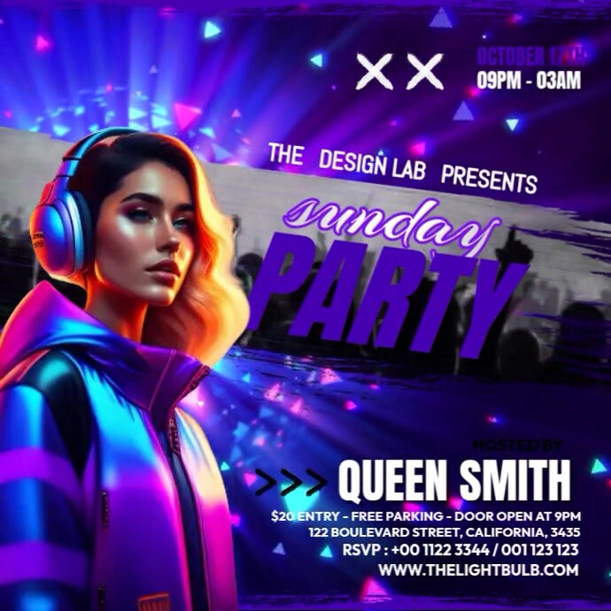 Sunday Party Video Ads Template | PosterMyWall