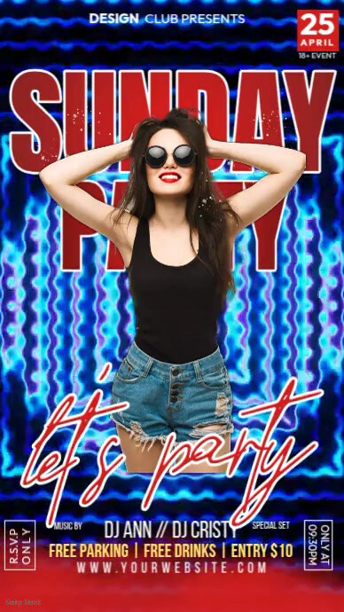 Sunday Party Video Template | PosterMyWall
