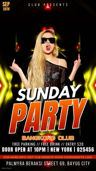 Sunday Party Video Template | PosterMyWall