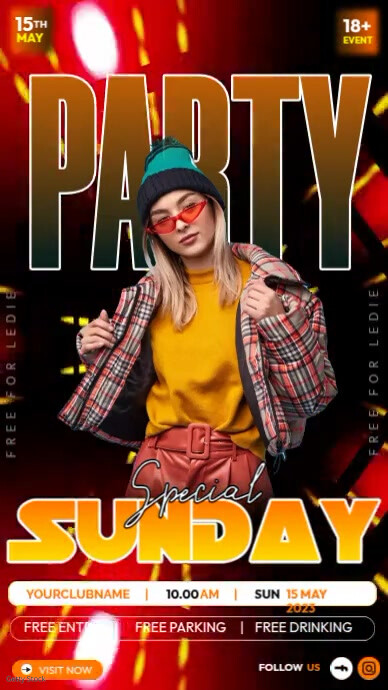 Sunday Party Video Template | PosterMyWall