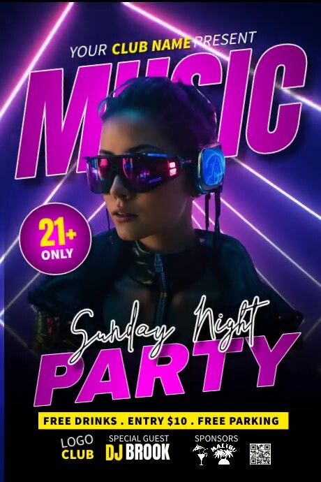 Sunday Party Video Template | PosterMyWall