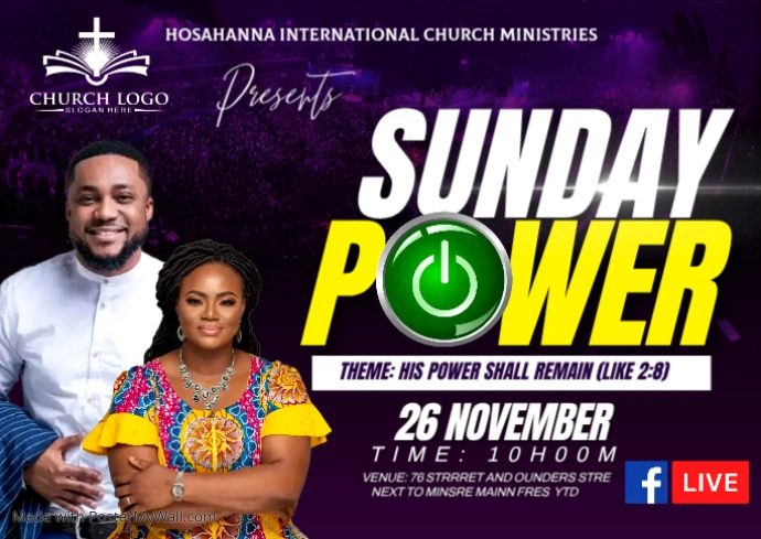 Plantilla de sunday power | PosterMyWall