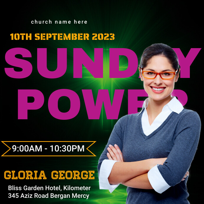 Sunday power/miracle service Template | PosterMyWall