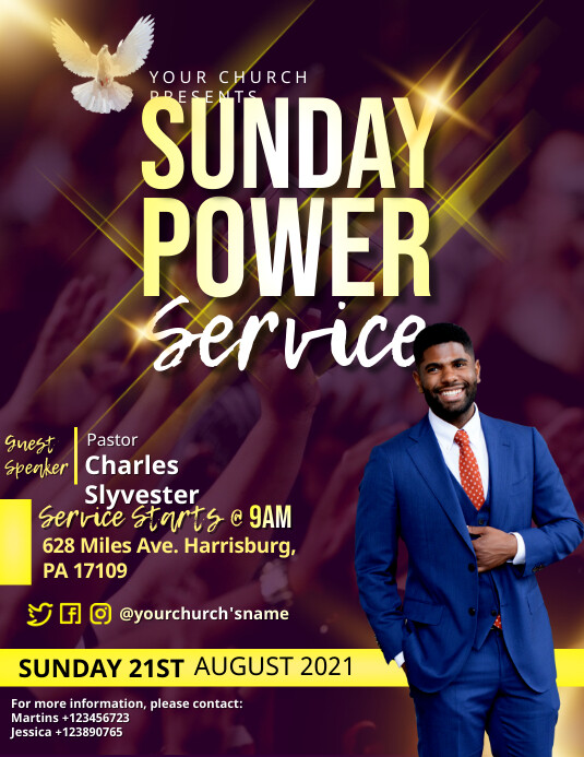 Plantilla de Sunday Power Service Poster | PosterMyWall