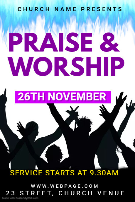 sunday praise & worship Template | PosterMyWall