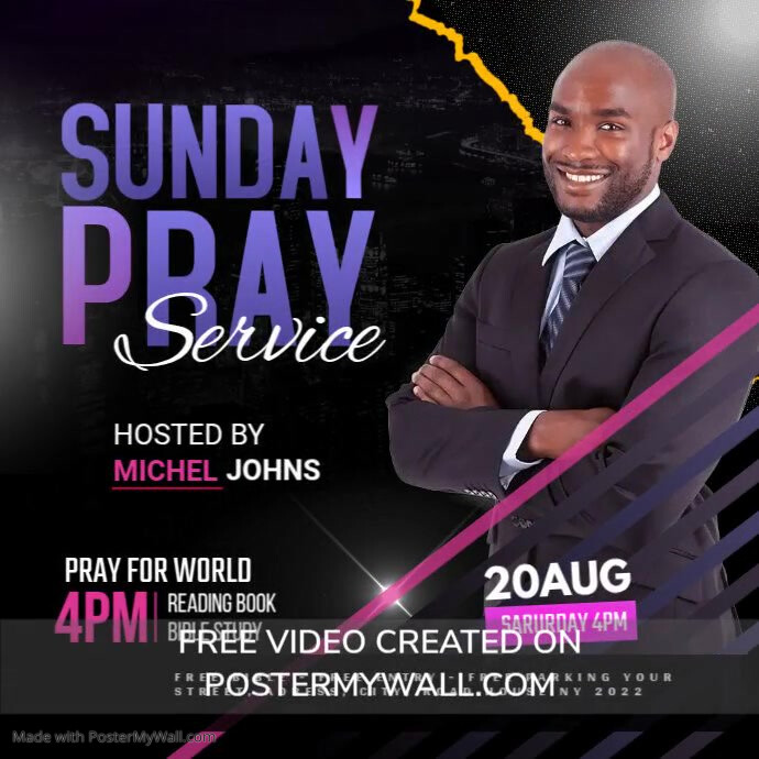 Sunday Pray Service flyer Template | PosterMyWall