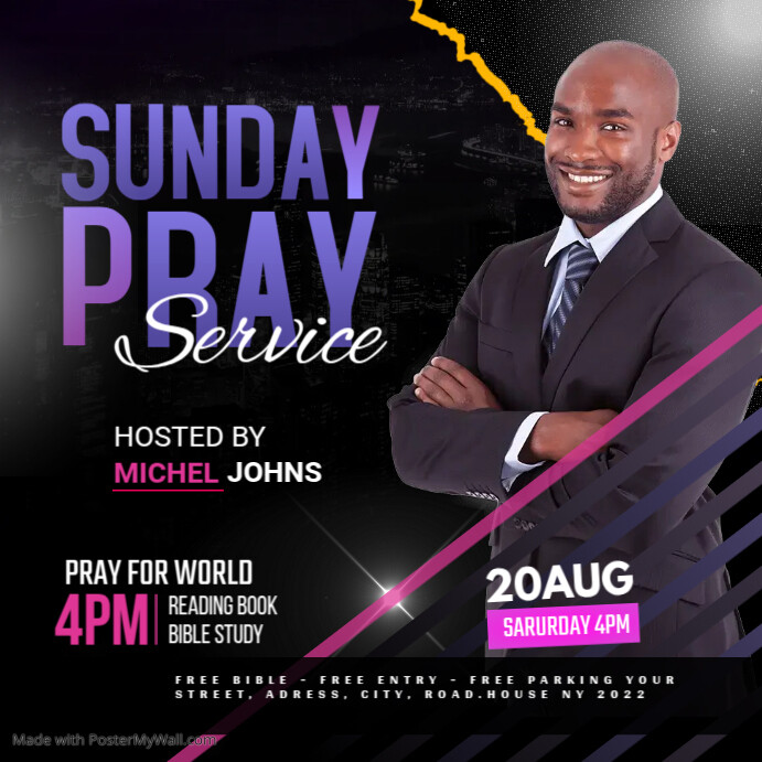 Sunday Pray Service flyer Template | PosterMyWall