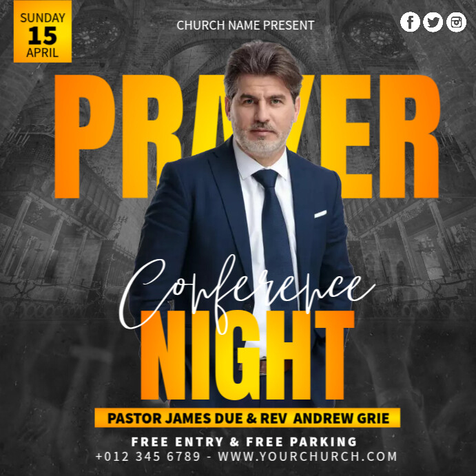 Sunday Prayer Conference Template | PosterMyWall