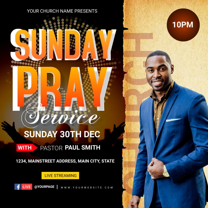 sunday prayer Template | PosterMyWall