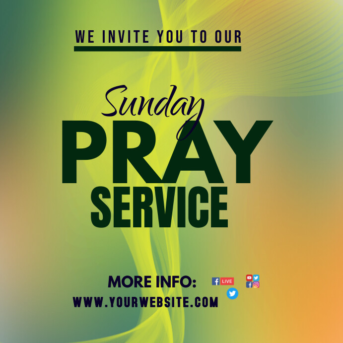 Modèle SUNDAY PRAYER SERVICE | PosterMyWall