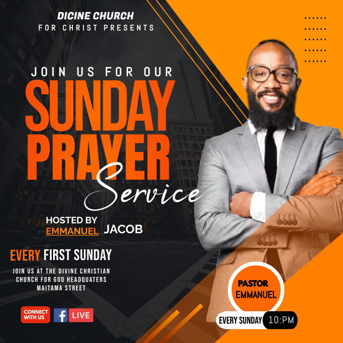 Copy of sunday prayer service design | PosterMyWall