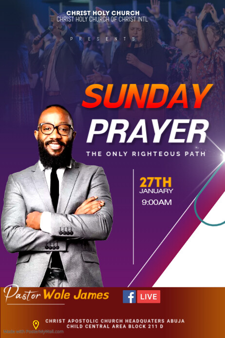 Copy of sunday prayer service | PosterMyWall