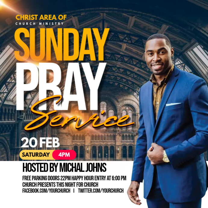 Copy of sunday prayer service | PosterMyWall