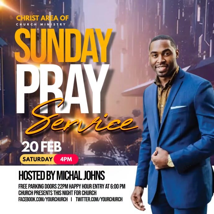 sunday prayer service Template | PosterMyWall