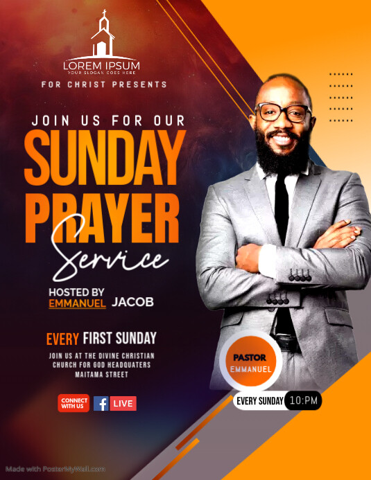 Copy of sunday prayer service | PosterMyWall