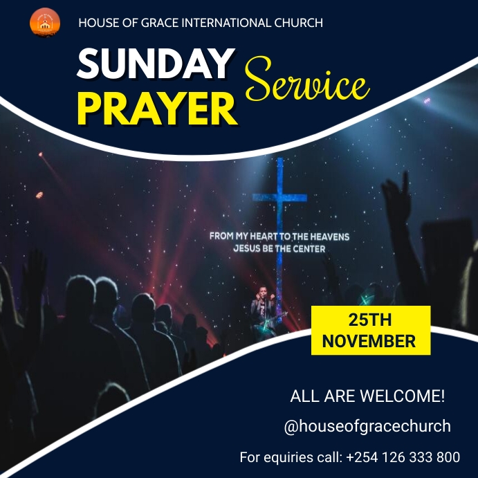 sunday prayer service flyer Template | PosterMyWall
