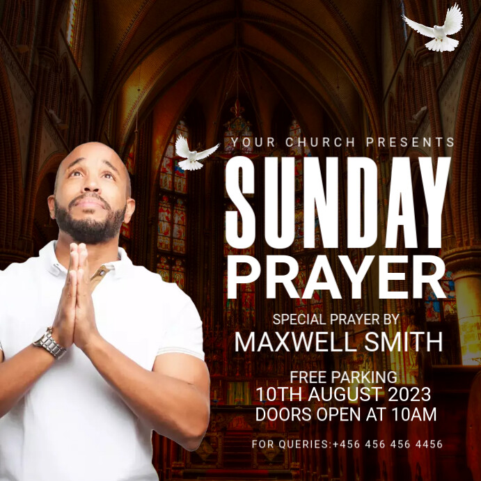 Sunday prayer service flyer template | PosterMyWall