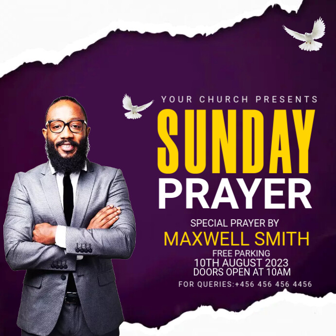 Sunday prayer service flyer template | PosterMyWall
