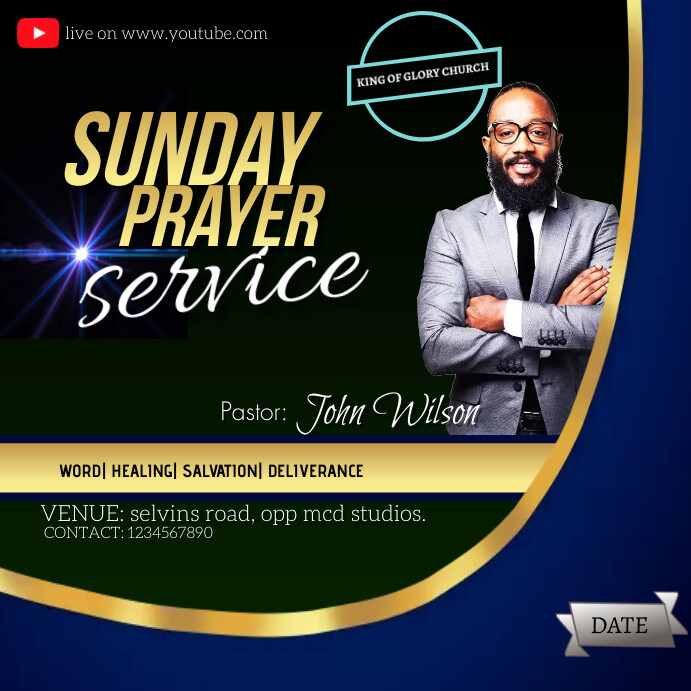 Copy of sunday prayer service poster | PosterMyWall
