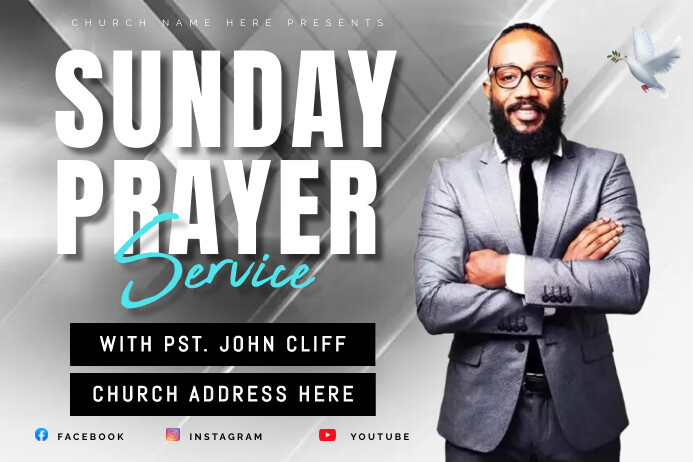 Sunday Prayer Service poster Template | PosterMyWall