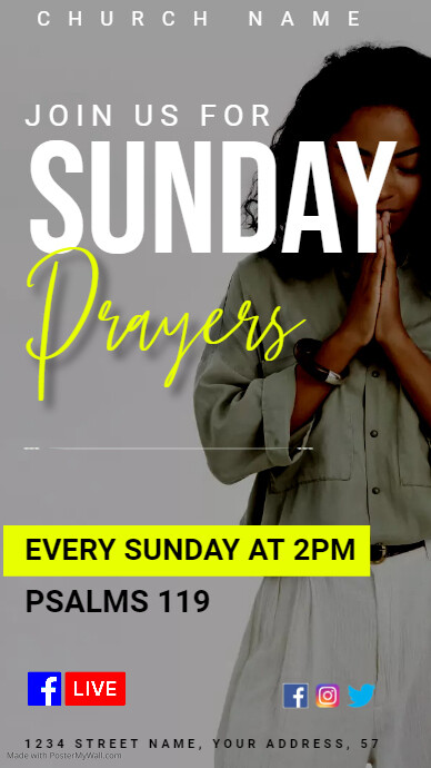 Copy of Sunday prayer service Template | PosterMyWall