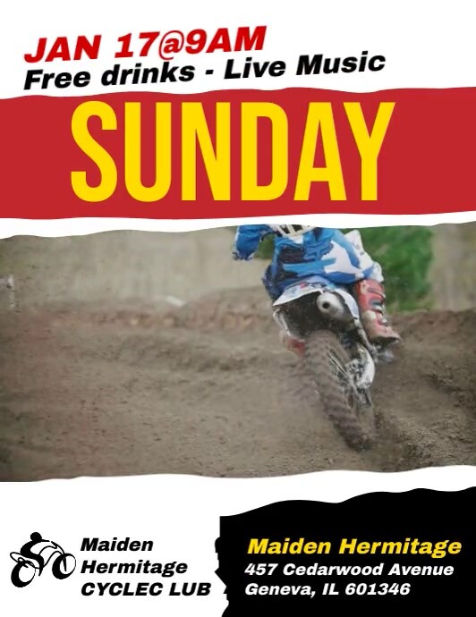 Sunday Ride Flyer Template | PosterMyWall