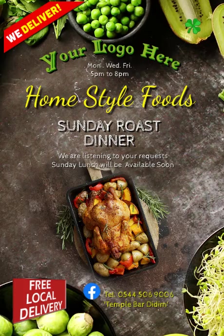 Sunday Roast Dinner Take-Away Template | PosterMyWall