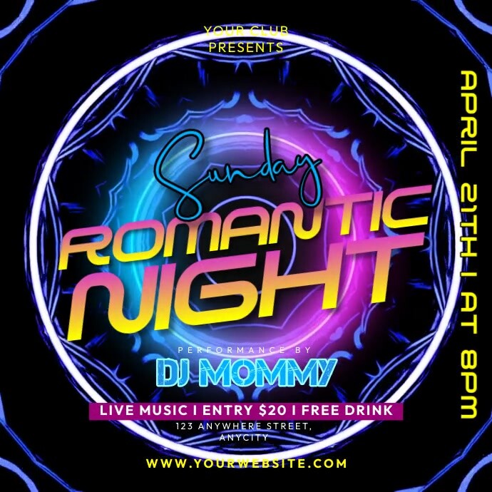 Sunday Romantic Night Template | PosterMyWall