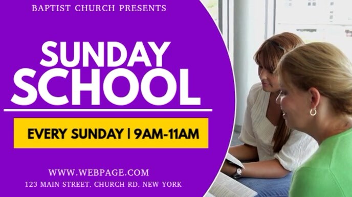 Plantilla de Sunday school, bible study | PosterMyWall