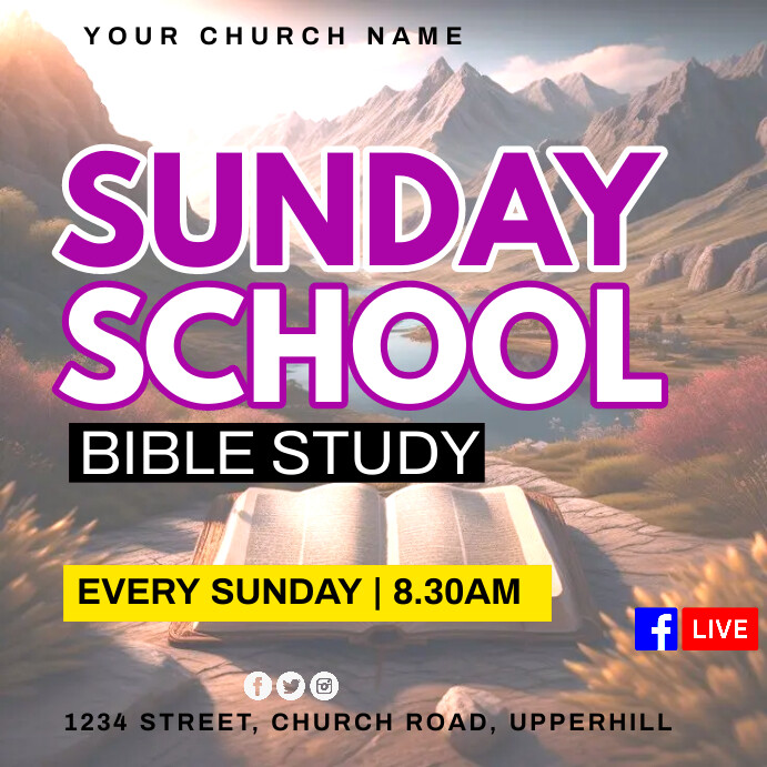 Sunday school, bible study Template | PosterMyWall