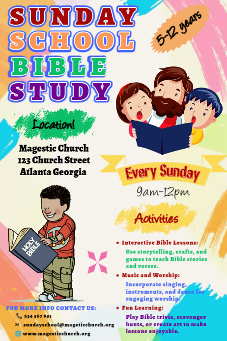Copy of Sunday School Bible Study | PosterMyWall