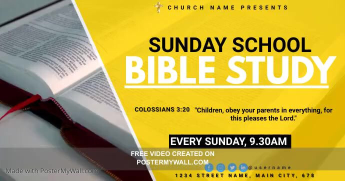 sunday school bible study Template | PosterMyWall