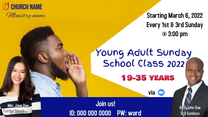 Sunday School Class Announcement Template | PosterMyWall