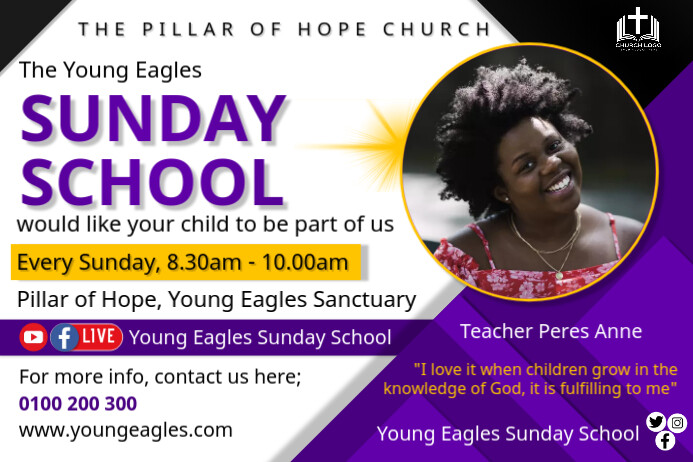 Sunday school Template | PosterMyWall