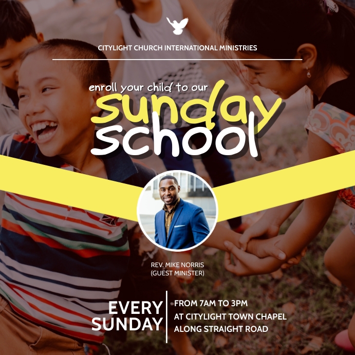 sunday school flyer design Template | PosterMyWall