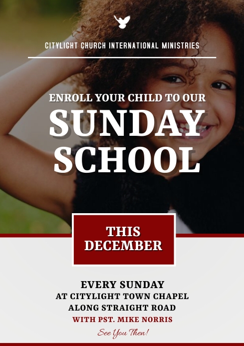 sunday school flyer Template | PosterMyWall