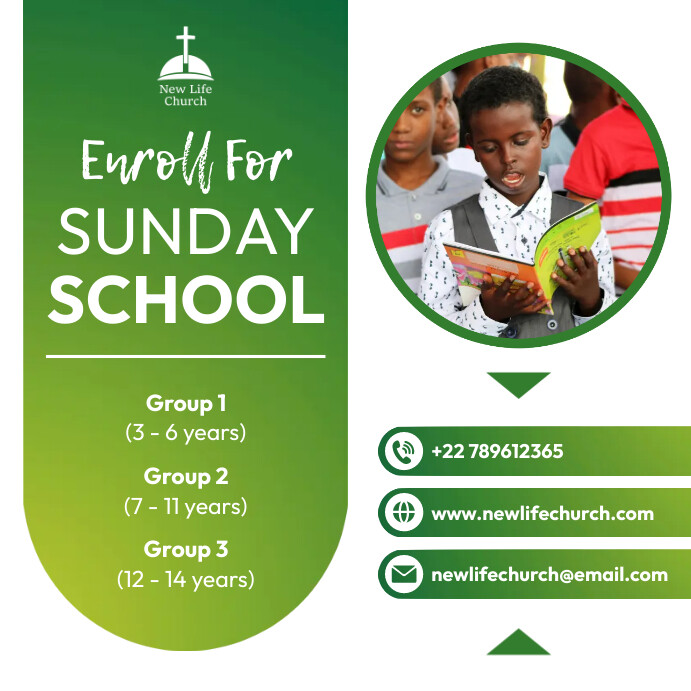Sunday school poster Template | PosterMyWall