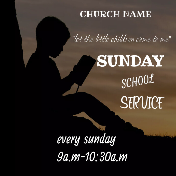 SUNDAY SCHOOL POSTER Template | PosterMyWall