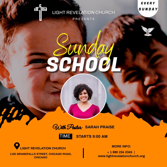 SUNDAY SCHOOL POSTER Template | PosterMyWall