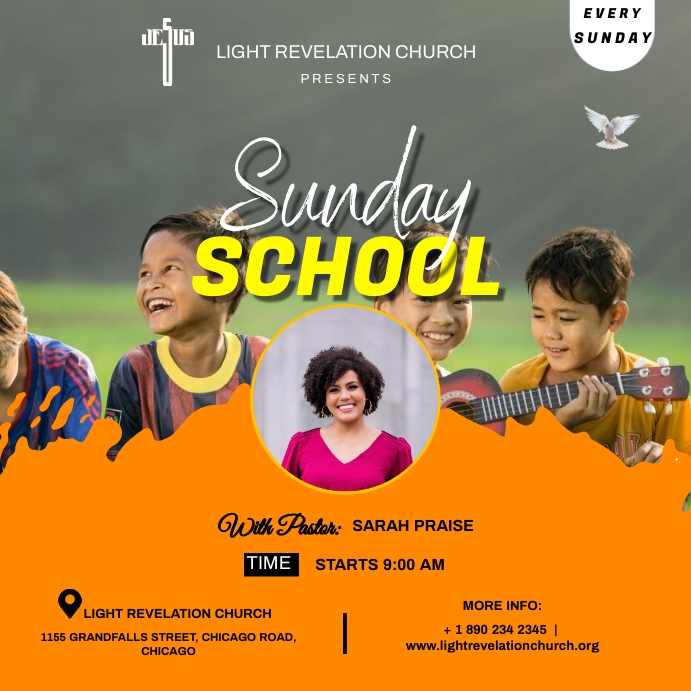SUNDAY SCHOOL POSTER Template | PosterMyWall