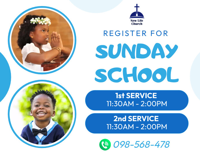 Sunday school poster template | PosterMyWall