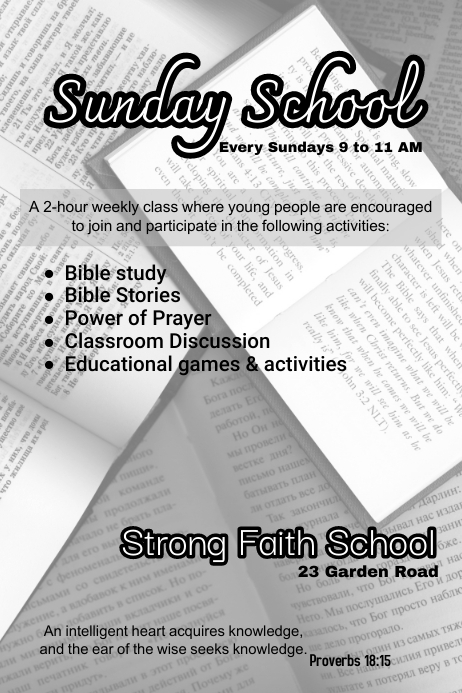 sunday school poster template | PosterMyWall