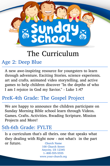 Sunday School Template | PosterMyWall