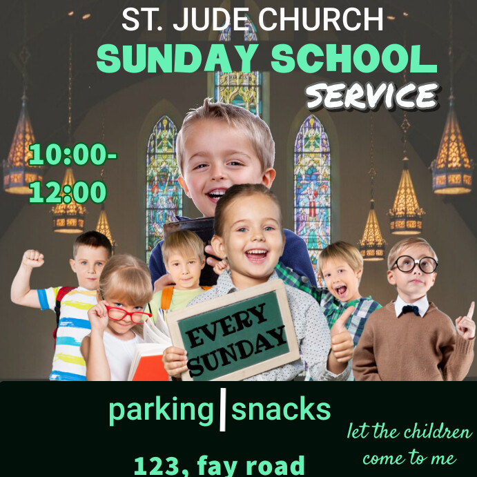 Copy of sunday school service | PosterMyWall