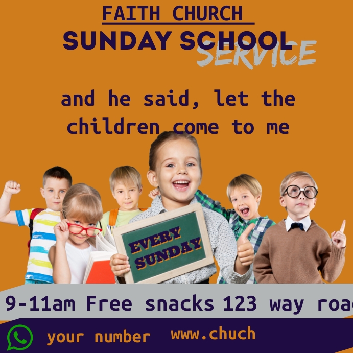 Sunday school service Template | PosterMyWall