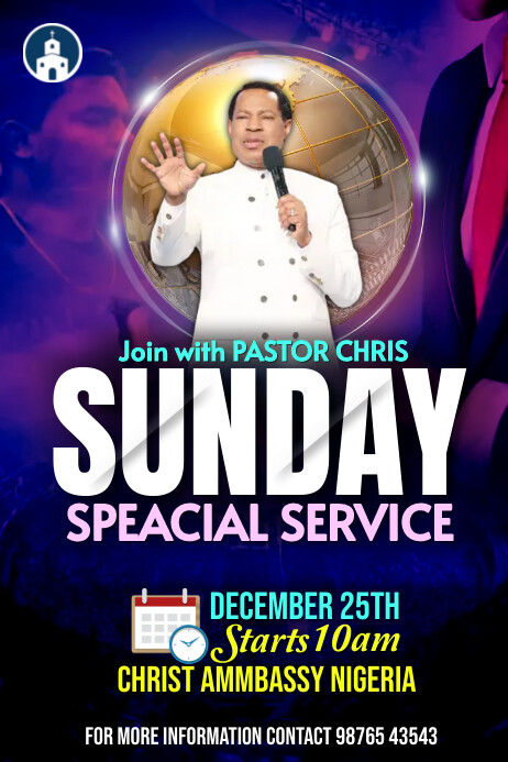 Plantilla de sunday service, Church, christmas, new year 2 | PosterMyWall