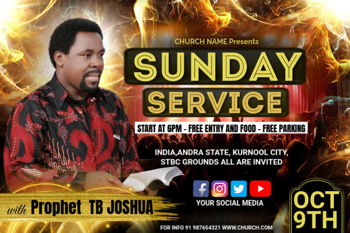 sunday service, church, conference, worship, Template | PosterMyWall