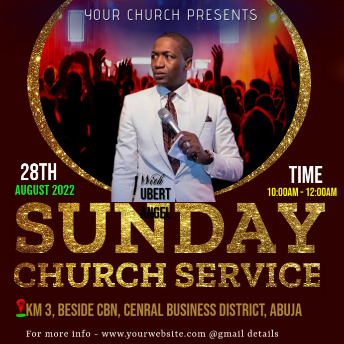 sunday service, church, conference,worship Template | PosterMyWall