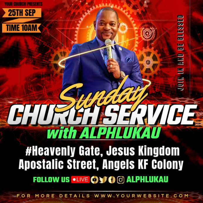 Copy of sunday service, church, worship, prophecy, | PosterMyWall