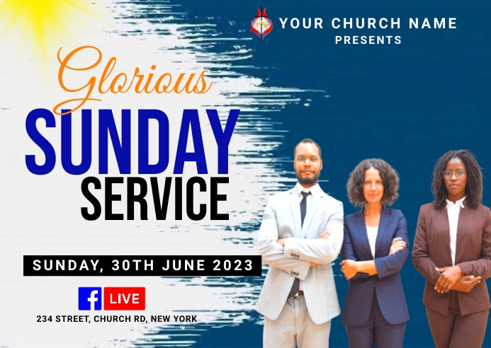 sunday service, devotion, prayer, bible study Template | PosterMyWall